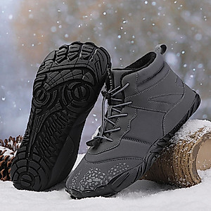 Barefoot Hiking Shoes, Non Slip Winter Boots, Waterproof Quick Drying Barefoot Shoes, Wide Box Toe Shoes, Hiking Shoes, Comfortable Trail Running Shoes for Women Men, Mountain Climbing, Cycling