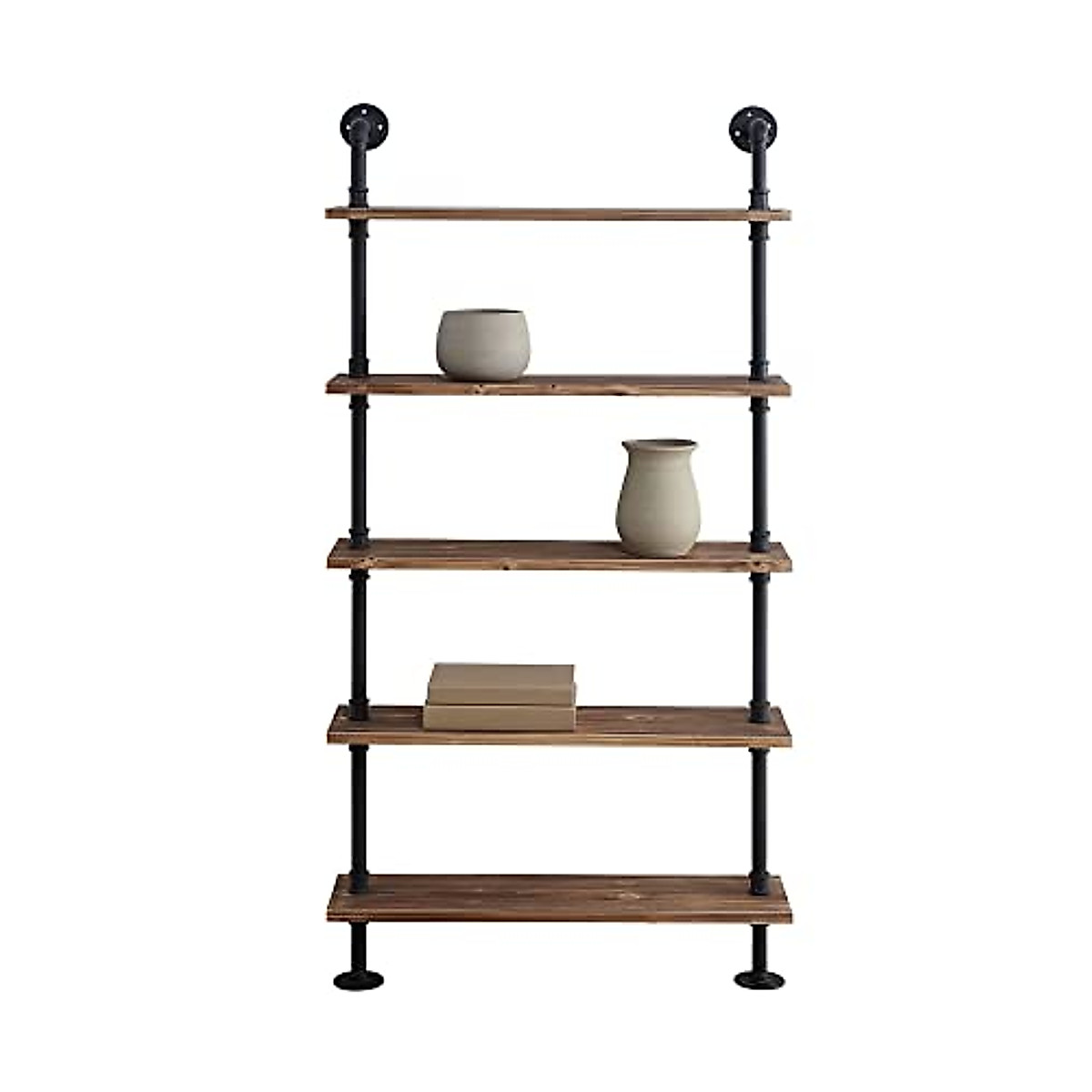 4D Concepts Anacortes SHELFS, Black Pipe/Brown Shelves