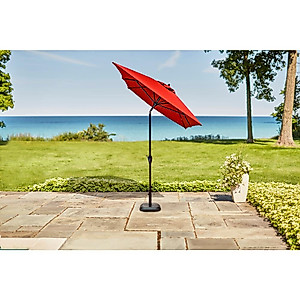 Hampton Bay 10 ft. x 6 ft. Aluminum Patio Umbrella with Push-Button Tilt (Chili)