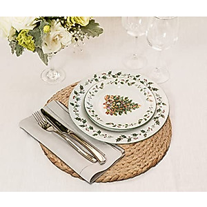 Farmhouse Jute Braided Placemat Set of 4 - Round Hand Beaded Charger Placemat -Hand Made by Skilled artisans - A Beautiful complement to Your Dinner Table décor - Natural - 13 Inch Round