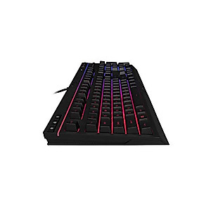 HyperX Alloy Core RGB – Membrane Gaming Keyboard, Comfortable Quiet Silent Keys with RGB LED Lighting Effects, Spill Resistant, Dedicated Media Keys, Compatible with Windows 10/8.1/8/7 – Black