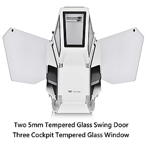 Thermaltake AH T600 Snow Helicopter Styled Open Frame Tempered Glass Swing Door E-ATX Full Tower Case CA-1Q4-00M6WN-00