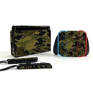 MightySkins Skin Compatible with Nintendo Switch OLED - Green Camouflage | Protective, Durable, and Unique Vinyl Decal wrap Cover | Easy to Apply, Remove and Change Style | Made in The USA