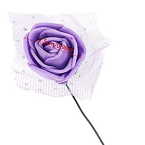 zorpia Mini Fake Rose Flower Heads 144pcs Real Looking Burgundy Fake Roses Head w/Stem for DIY Wedding Bouquets Centerpieces Arrangements Party Baby Shower Home Decorations(Burgundy)