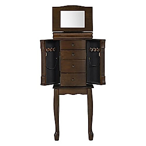 Powell Louis Philippe Jewelry Armoire, Walnut