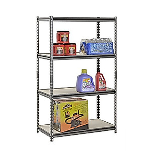 Muscle Rack UR361860PB4P-SV Silver Vein Steel Storage Rack, 4 Adjustable Shelves, 3200 lb. Capacity, 60" Height x 36" Width x 18" Depth