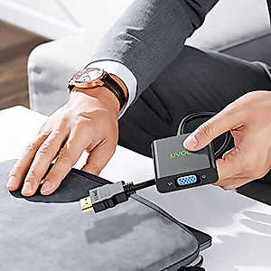 UVOOI HDMI to VGA Adapter, Not Bidirectional HDMI Male to VGA Female Converter 1080P@60Hz for Desktop, Laptop, PC, Projector, HDTV, and More