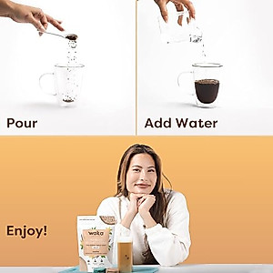 Waka Instant Coffee, Decaffeinated Vanilla Flavored - 100% Arabica Beans, Freeze Dried Granules, No Sugar or Additives - Bulk Bag for Quick Hot and Iced Coffees, Up to 35 Cups (3.5oz)