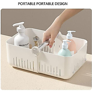 2pcs Plastic Storage Basket, Shower Caddy Organizer with Handles Storage Tote Bin Box for Bathroom, Dorm, Kitchen, Bedroom (2pcs)