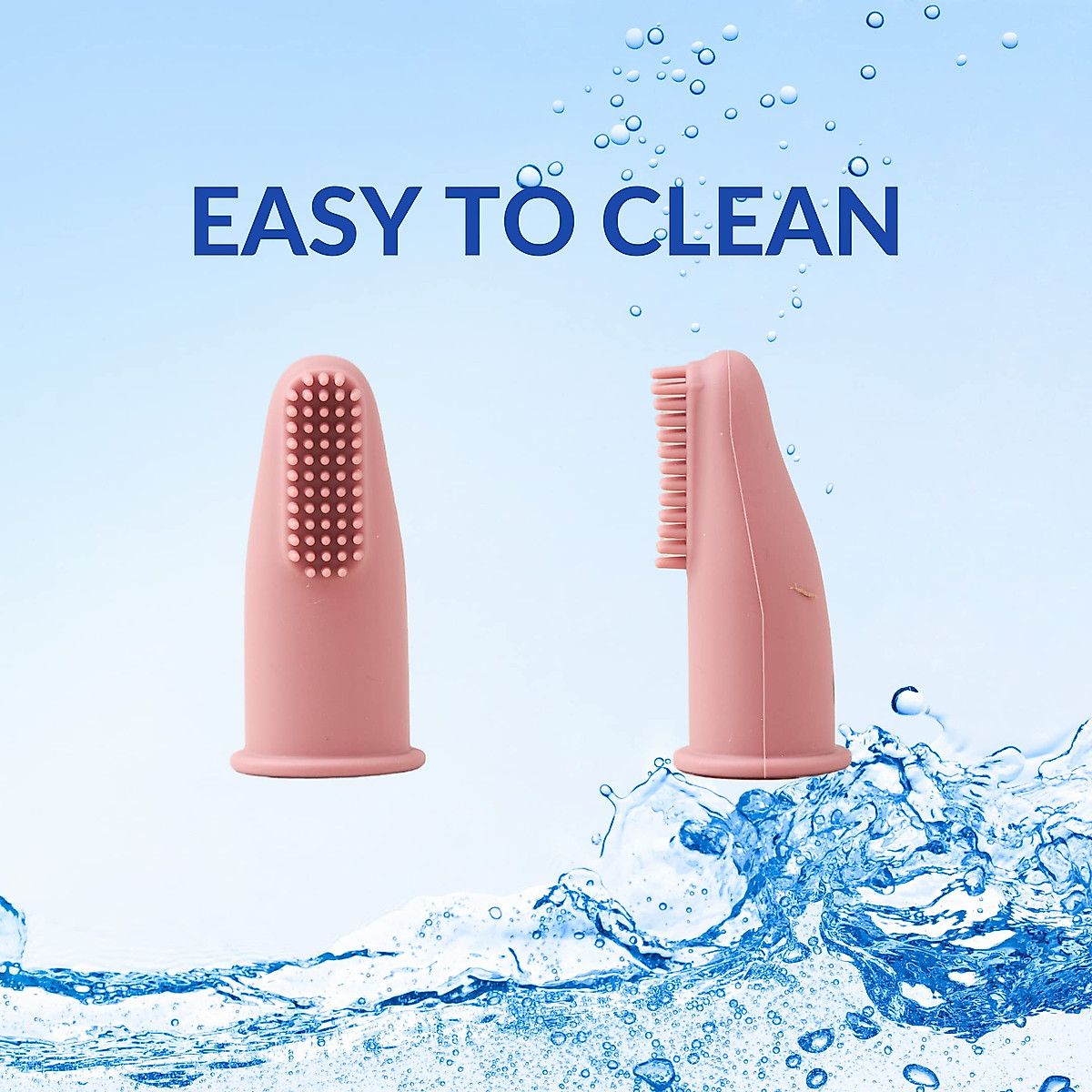 Chippi & Co Baby Silicone Finger Toothbrush BPA Free Dental Care for Newborn Baby Boy Girl 0 3 6 Sensory Development Toy (Pink)