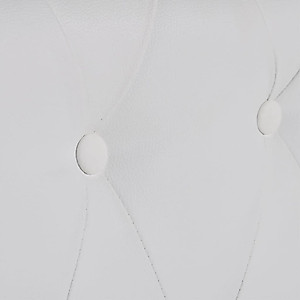 ULUYYUC Chesterfield 2-Seater Artificial,Leather Parlor Sofa Porch Sofa Modern Sofa Guest Sofa with Armrests Suitable for Living Room Apartment Home Office Leather White