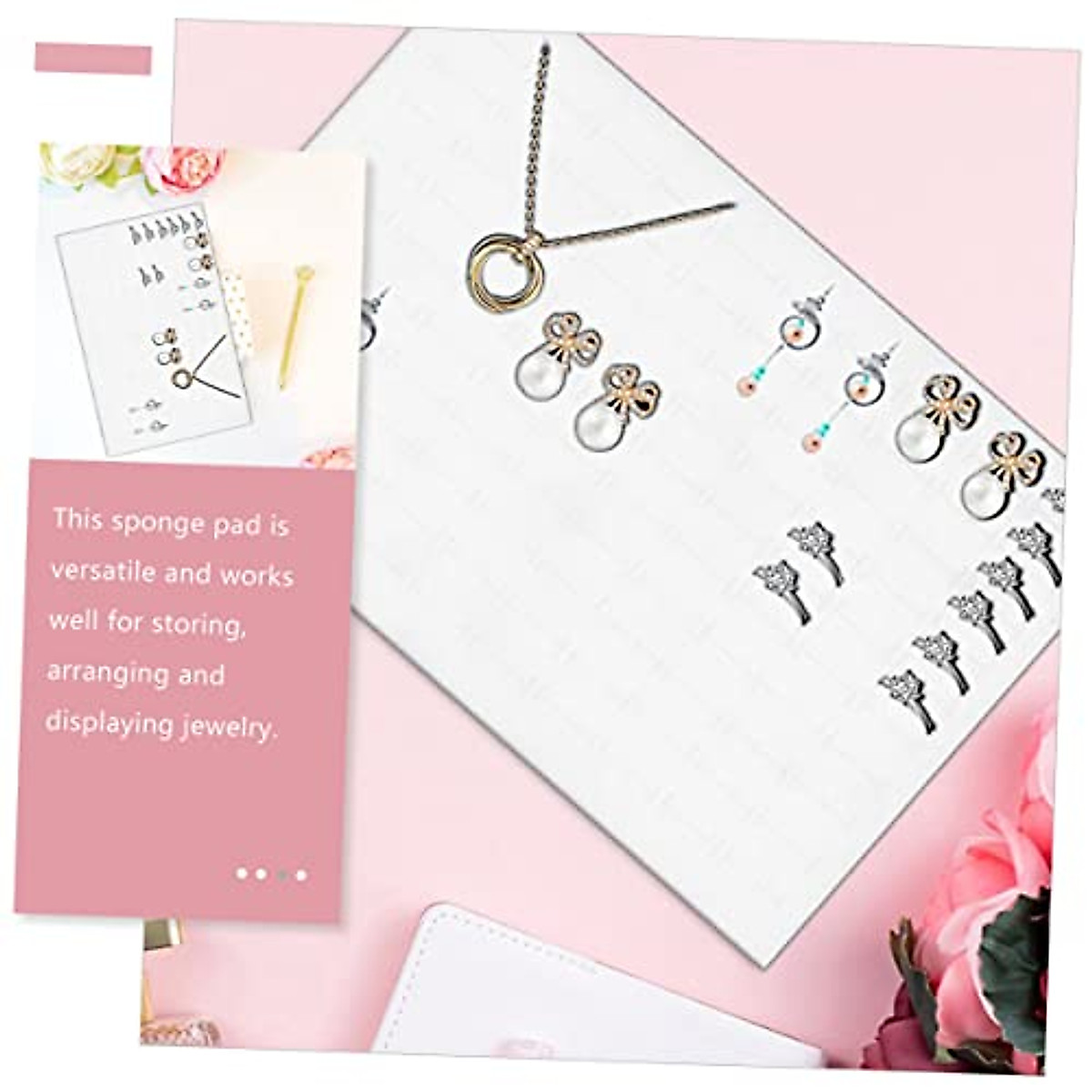 Cabilock 30 pcs jewelry box pad necklace foam insert ring insert pad earring sponge holder jewelry insert sponge jewelry display sponge pad sponge ring holder supplies storage white velvet