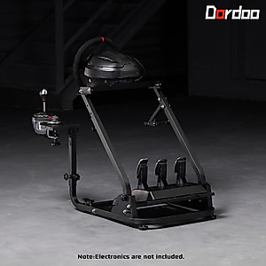 Dardoo Racing Wheel Stand Frame Foldable Fit for Logitech G920 G25 G27 G29 G923, Thrustmaster T80 T150 Driving Force PS4, Adjustable Sim Racing Cockpit Without Steering Wheel Shifter and Pedal