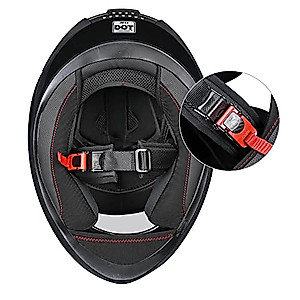 AHR Full Face Motorcycle Helmet Lightweight Street Bike Helmet with Storage Bag Great Ventilation & Streamlined Design for Touring Racing, Run-F3 DOT Approved (Matte Black, XX-Large)