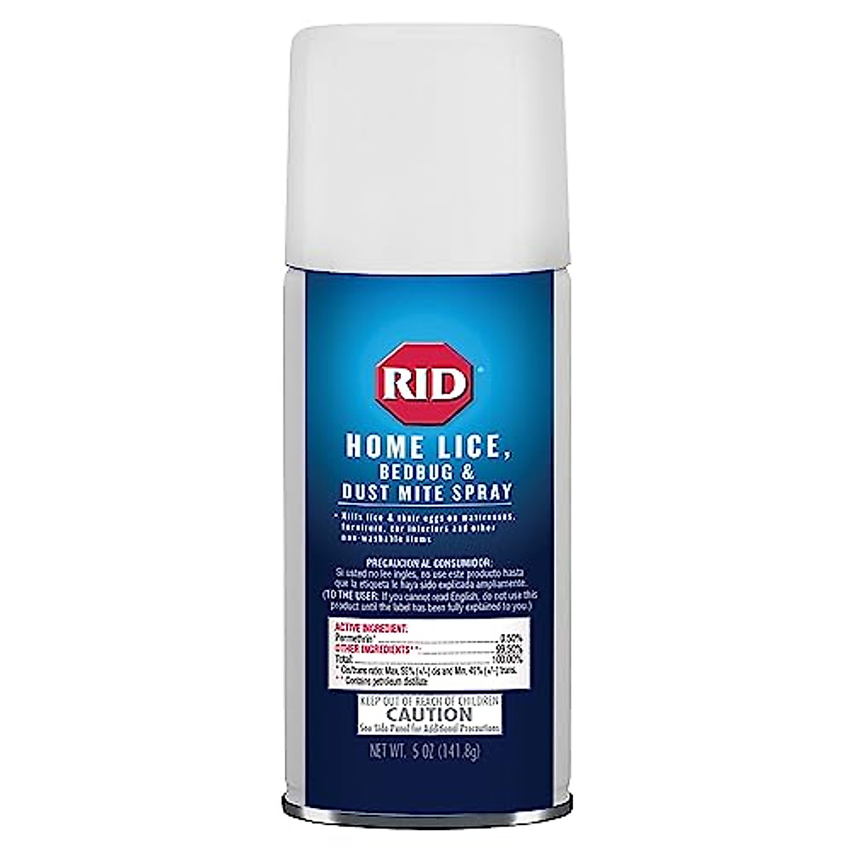 Rid Home Lice Bed Bug Dust Mite Spray Home Treatment Spray With Permethrin Kills Lice and Lice Eggs on Mattresses Furniture Car Interiors and Other Nonwashable Items Spray Can , 5 Ounce