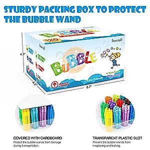 Inscraft Bubble Wand, 120 Pack Mini Bubble Wands Bulk 15 Colors for Halloween, Summer Toys, Wedding, Outdoor Indoor Activity Use, Bubbles Party Favors, Gifts for Kids Toddlers