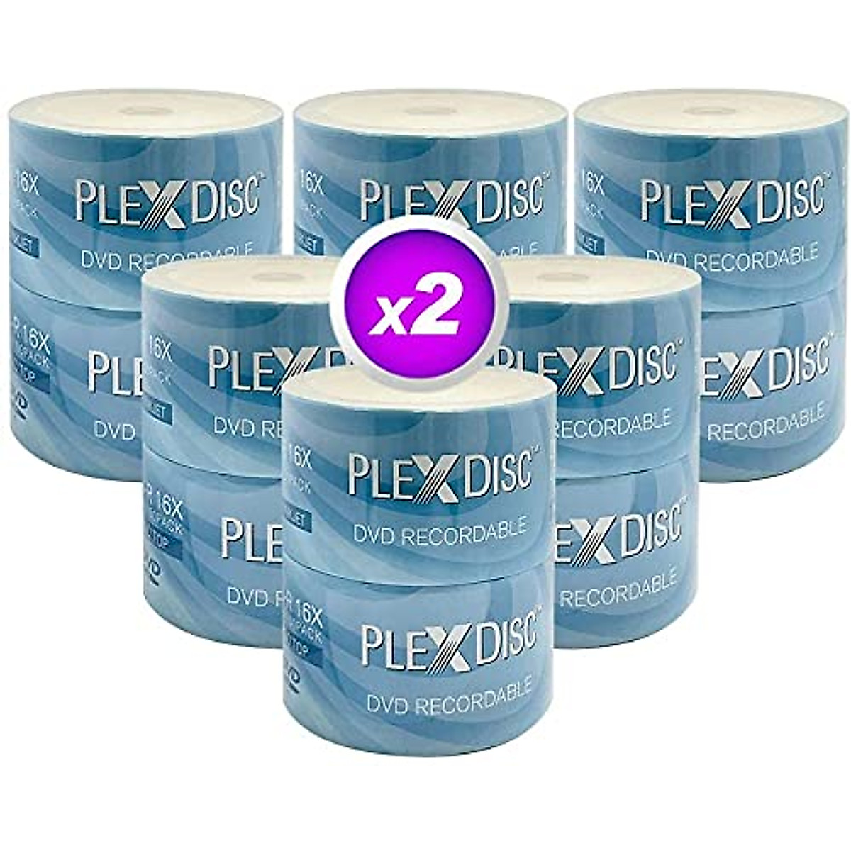 PlexDisc 632-210 16x 4.7GB White Inkjet Printable DVD-R 1200 Disc Spindle