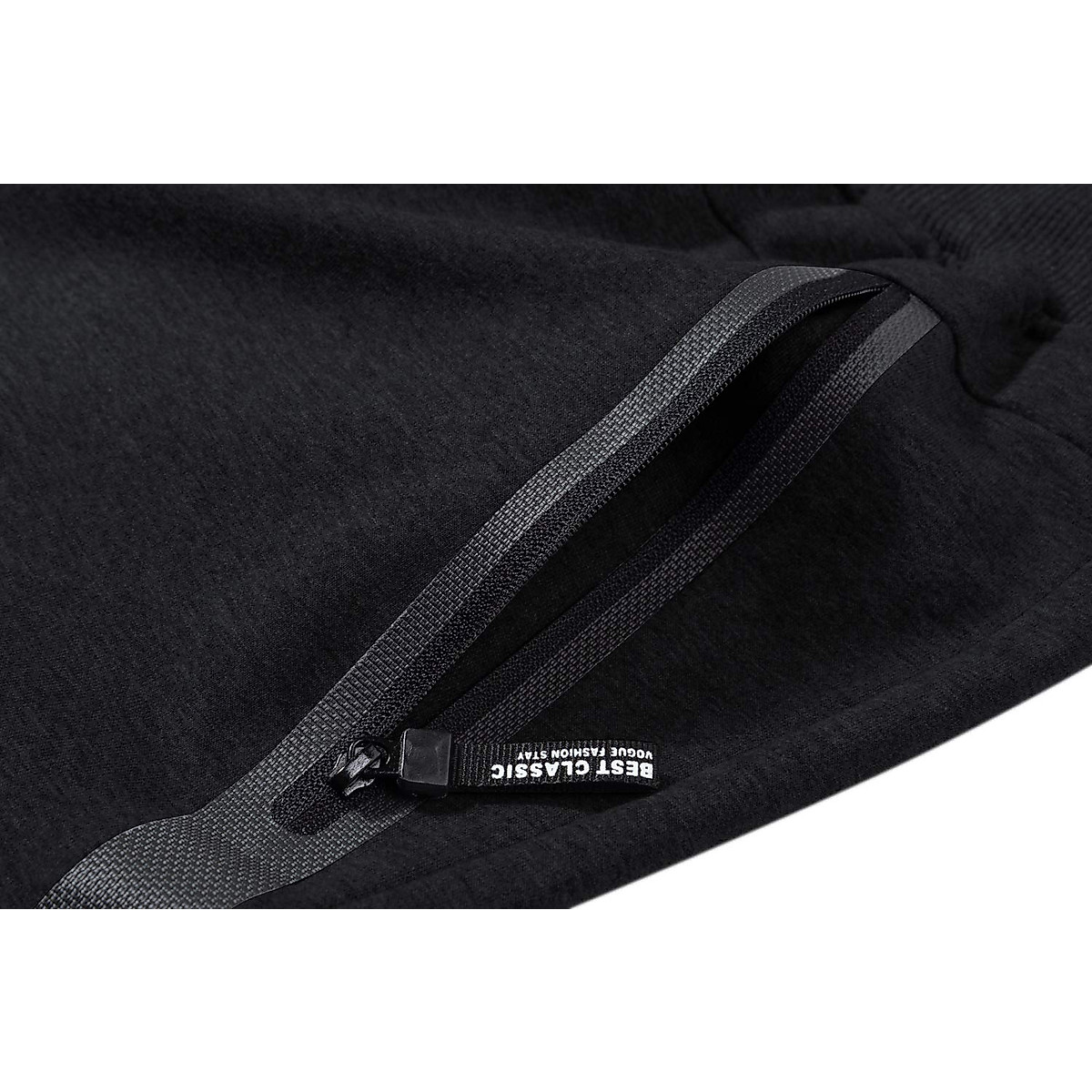 CRYSULLY Men Running Jogging Training Bike Sweatpants Workout Shorts with Zipper Pockets Black