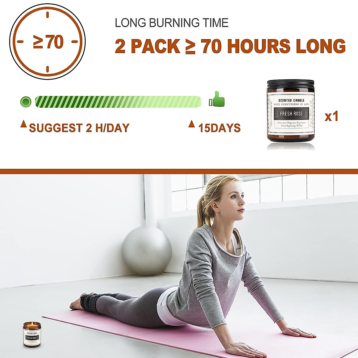 Candles for Home Scented, 14.4 oz Lavender Scented Candles, Sandalwood Rose Candles, 2 Pack Candles Gifts for Women, Large Candles Set Gifts for Mothers Day, Birthday, Christmas