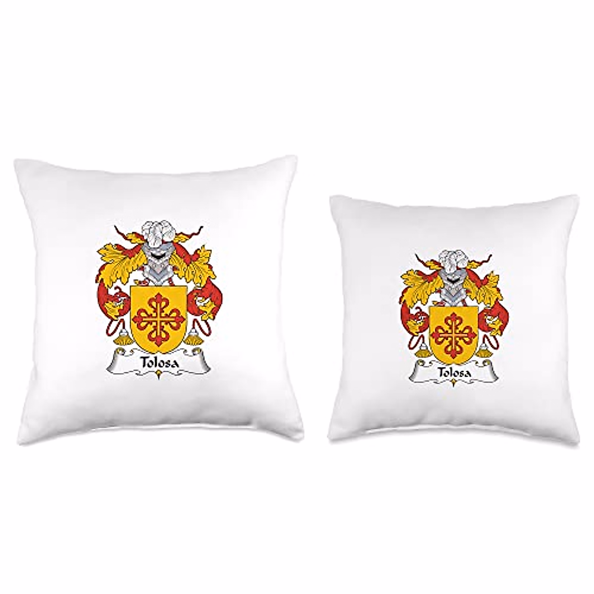 Family Crest and Coat of Arms clothes and gifts Tolosa Coat of Arms-Family Crest Throw Pillow, 16x16, Multicolor