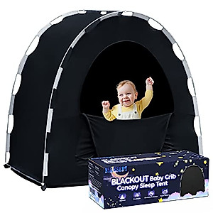 Pack N Play Blackout Cover, Pod for Slumber, Baby Sleep Pod Slumber Tent, Crib Cover, Baby Crib Tent, Travel Crib Canopy, Portable Privacy Pod Blackout Canopy Crib Cover, Block Out 90%+ Light