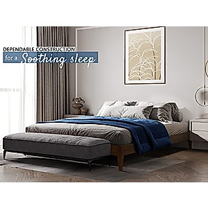 Acacia Mervyn 14 Inch Wood Platform Bed Frame Without Headboard, King, Chocolate