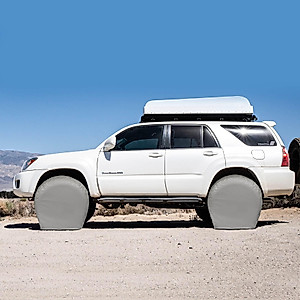 Explore Land Tire Covers 4 Pack - Tough Wheel Protector for Truck, SUV, Trailer, Camper, RV Universal Fits Tire Diameters 26-28.75 inches, Charcoal