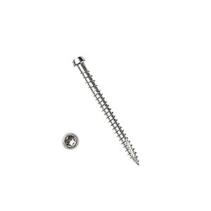 Generic Composite Decking Stainless Steel Wood Screw, 10x2-1/2In,Star Drive,Torx 20, Type 17 Slot Point,Wood Screw,1 Free Bit Included (#10X2-1/2, 350), SS316NC212350