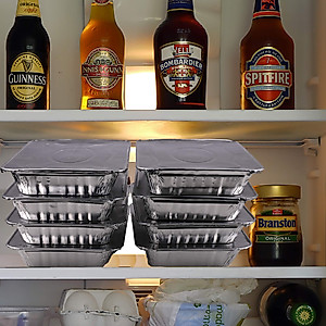 Diplastible Disposable Aluminum Pans with Lids | 10 pack 1-Dinner Portion Pan Oblong Cookware Pans Best Use for Baking, Meal Preparations, Cooking, Roasting, Grilling, Toasting | With Foil Lids