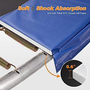 Exacme Trampoline Pad Replacement Round Safety Spring Cover, No Hole for Pole (Blue, 14 Foot)