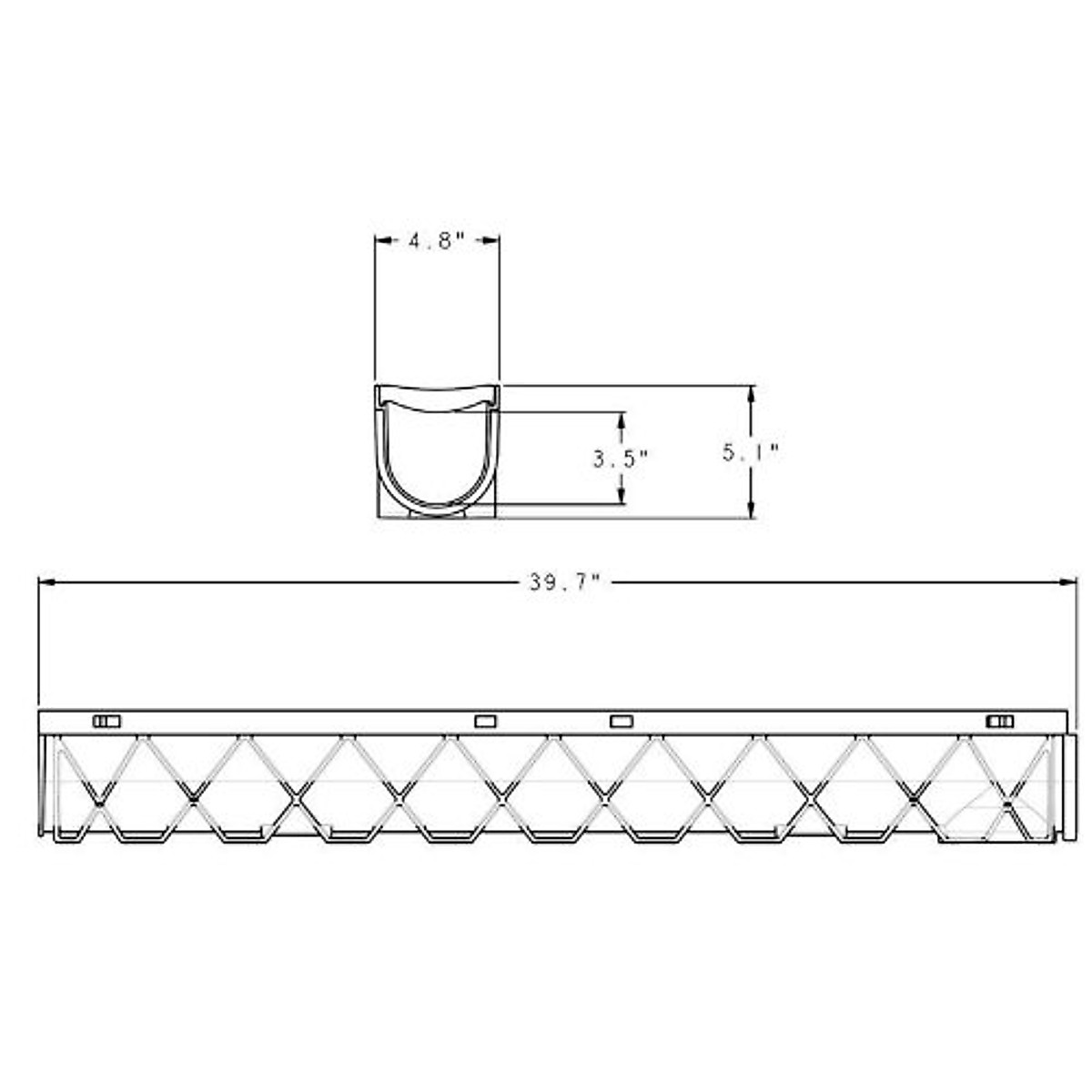 Source 1 Drainage Trench and Driveway Channel Drain with Concrete Grey Grate, 3-Pack