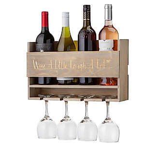 Noble Nest Wine Rack Wall Mounted | Wine Glass Rack | Wine Glass Holder Birthday Gifts for Her | Gifts for Mom | Gift for Wine Lovers | Farmhouse Wall Decor | Hanging Wine Rack