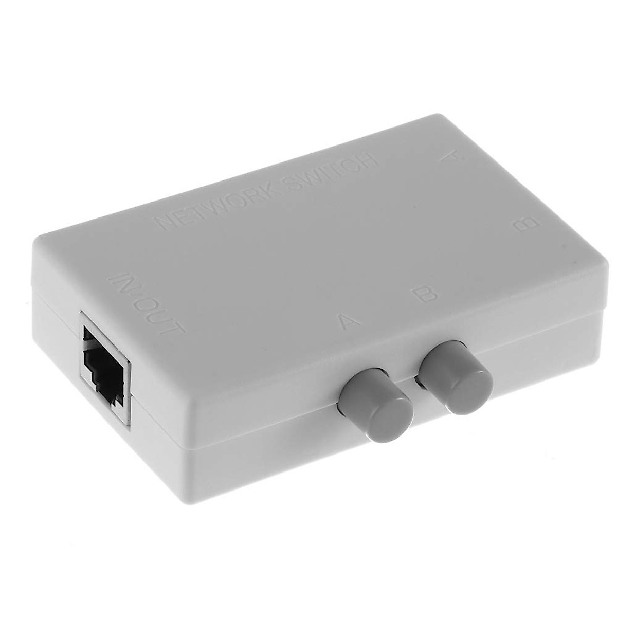 FocusFoto Mini 2 Ports 1x2 or 2x1 RJ45 Network Ethernet Manual AB Sharing Selector Switch Box Splitter Sharing Box White
