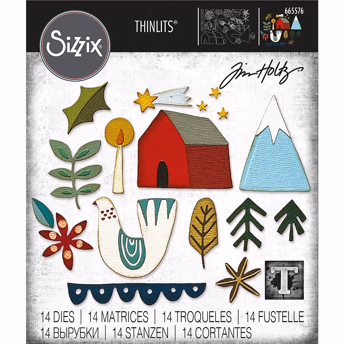 Sizzix Christmas Thinlits Die Set Funky Nordic by Tim Holtz