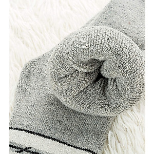 ADFOLF Mens Warm Wool Socks Thick Winter Thermal Stripe Wool Crew Socks (Mix_2,stripeB)