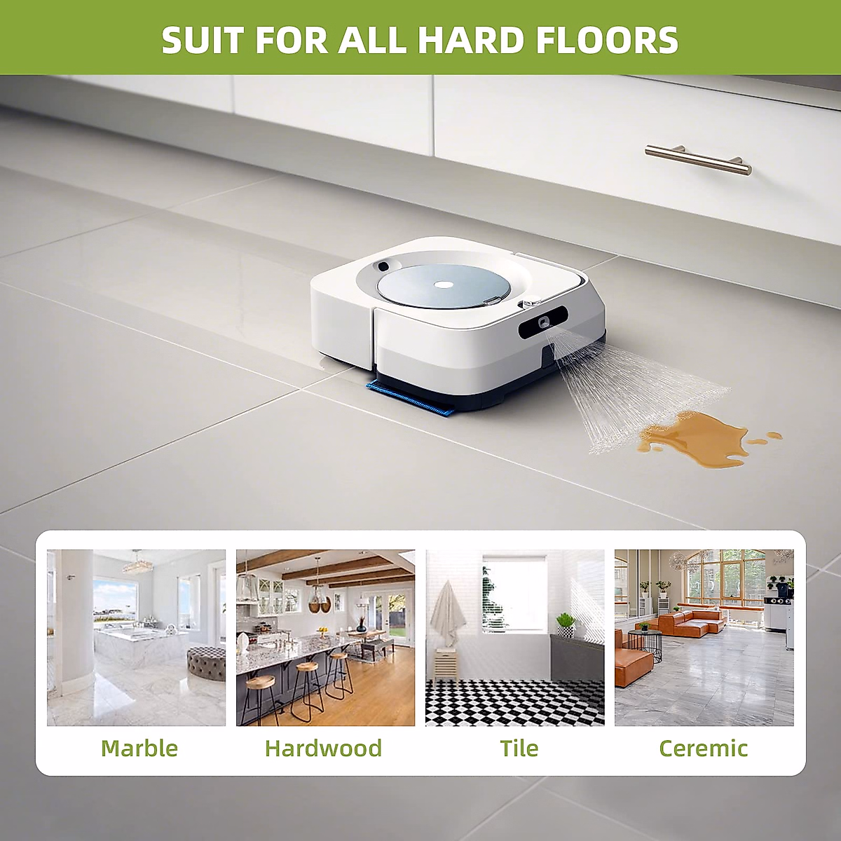 AnDongo 8 Pack Mop Pad for iRobot Braava Jet M6 Ultimate Robot Mop, Upgraded M6 Wet Mopping Pad, Washable Microfiber Replacement Cleaning Pad