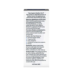 Neutrogena Healthy Skin Anti-Wrinkle Eye Cream with Alpha Hydroxy Acid (AHA), Vitamin A and Vitamin B5 - Firming Under-Eye Cream for Wrinkles and Fine Lines, 0.5 oz