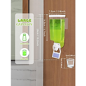 LOMEVE 20oz Mouthwash Dispenser Wall Mounted, Plastic Mouthwash Dispenser for Bathroom, Mouthwash Container with 50 Dental Floss, Glass Cup, and Adhesive Hook
