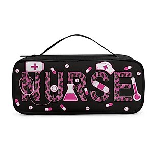 TSVAGA Stethoscope Case Nurse Print Stethoscope Holder Case Travel Carrying Lightweight Storage with Mesh Pocket Nurses Gift for Nurse Doctor Medical Assistant, Pink