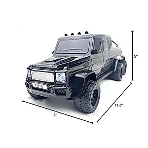 Loud Pickup Truck Portable Bluetooth Car Speaker with FM Radio | Small Outdoor Speaker, Hands Free Link, Built-in Microphone, FM Radio with Disco Party Lights, with AUX/USB/TF Input (Black)