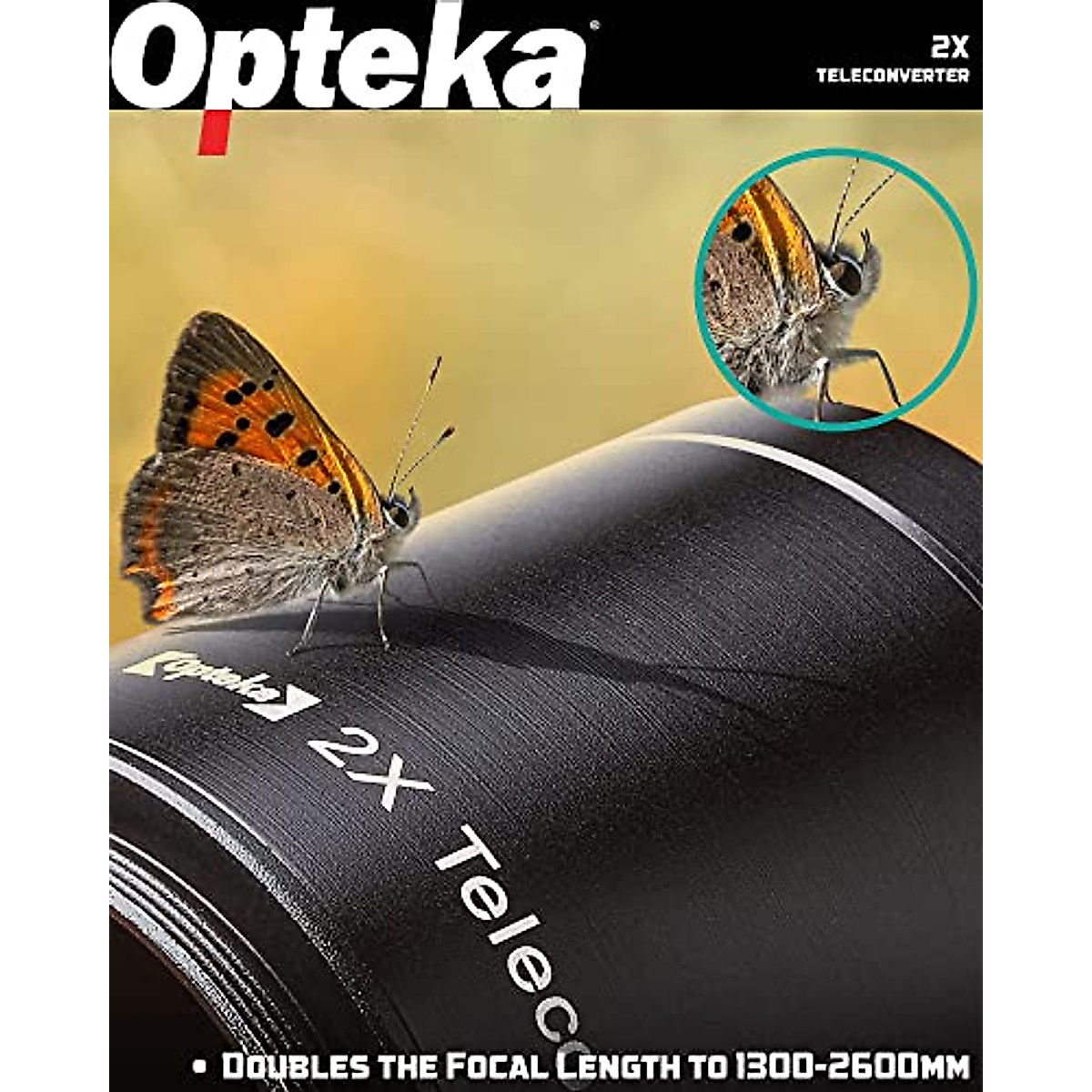 Opteka 650-1300mm (with 2X- 1300-2600mm) Telephoto Zoom Lens for Canon EF-Mount EOS 90D, 80D, 77D, 70D, 60D, 50D, 7D, 6D, 5D, 5DS, 1DS, T8, T8i, T7i, T7s, T7, T6s, T6i, T6, T5, SL3, SL2 DSLR Cameras