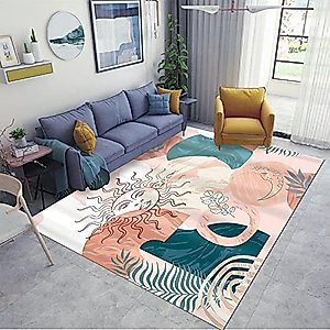 Boho Rainbow Tree of Life Aesthetics Sublime Sun Area Rug 3D Printed Carpet Floor Mat for Living Room and Bedroom Home Decoration 5.25 x 7.5 ft/63 x 90 in