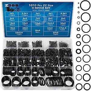 ZDBB 1010 Pcs Rubber O Rings Kit 22 Size Universal O-Ring Assortment Set for Automotive Faucet Pressure Washers Plumbing Sealing Repair,Air or Gas Connections,Resist Oil and Heat