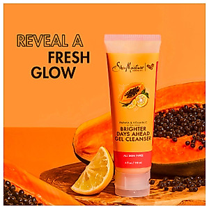 Sheamoisture Gel Cleanser For Dull, Uneven Skin Tone Papaya and Vitamin C Face Cleanser For Uneven Skin Tone 4 oz