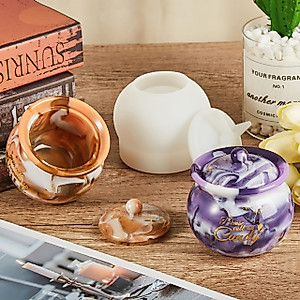 ISSEVE Silicone Jars Molds with Lids for Epoxy Resin Casting, Candy Jewelry Storage Boxes, Home Decoration, DIY Crafts