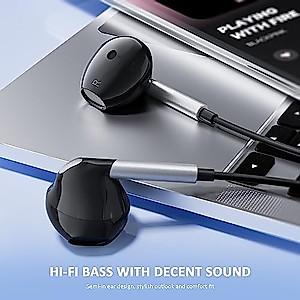 USB C Headphones, for Samsung Galaxy S23 S22 Ultra S21 S20 FE A54 Wired Headphones, HiFi Bass USB C Earphones with Mic, Stereo Type C Earbuds in-Ear Headphones for Google Pixel 7 Pro 6a 7a iPad Pro