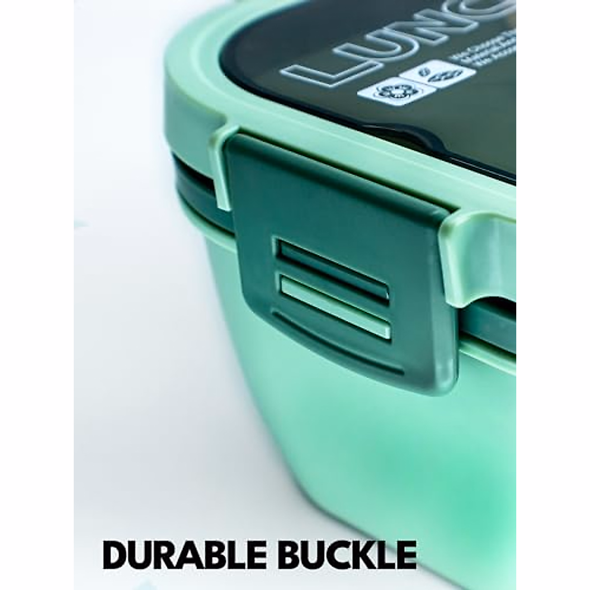 FORZAROCKET Bento Box 57-Oz With 3-Oz Leak Proof Salad Dressing Container For Lunch 4 Compartment Lunch Containers And Salad Bowl With Lid Lunch Spork And Knife Bpa Free (Blue Yellow)