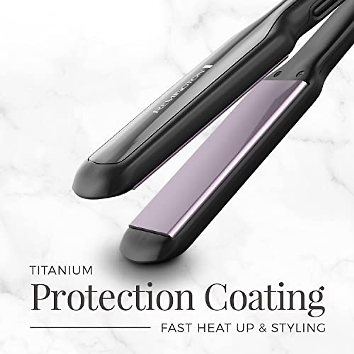 Remington S5520 1¾" AntiStatic Flat Iron with Floating Ceramic Plates and Digital Controls Hair Straightener, Purple, 1 Count