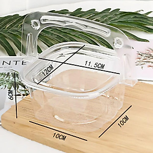 OUKEYI Cake Slice Plastic Containers with Lids, Portable transparent flower basket thousand layer cake packaging box， Food Box, Take Out Togo Packaging for Home, Bakery and Cafe Business (25 Pack)