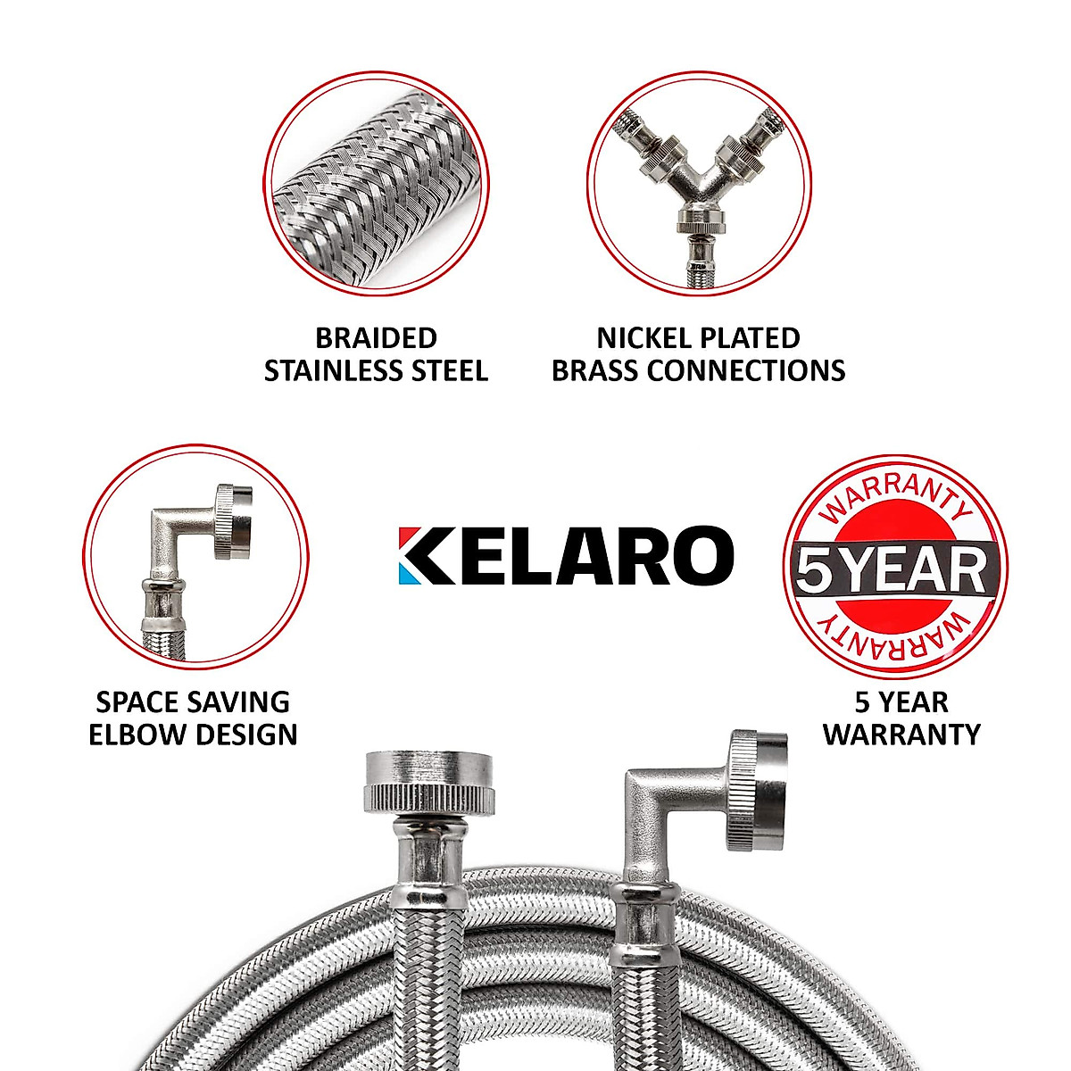 Premium Steam Dryer Hose Installation Kit - Stainless Steel - Multiple Lengths from Kelaro